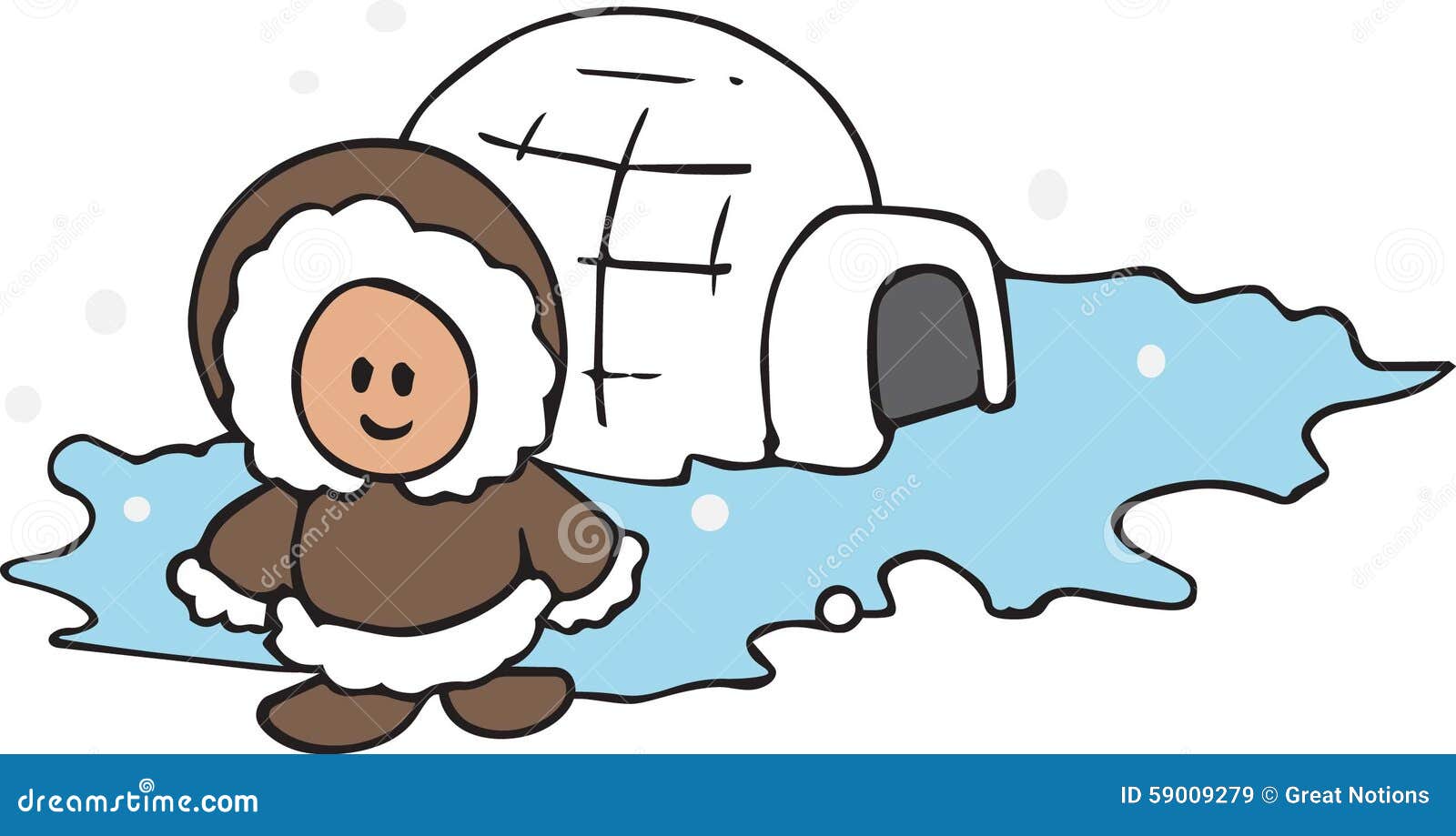 ESKIMO IGLOO stock illustration. Illustration of male - 59009279
