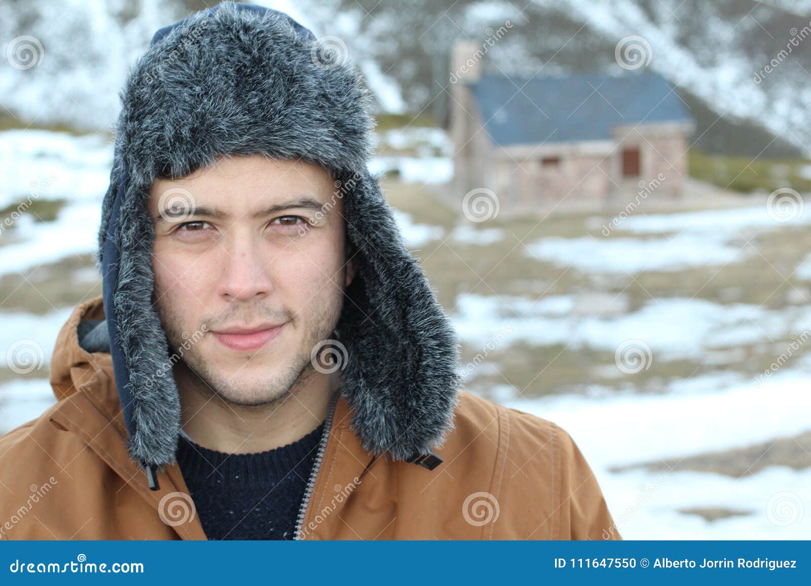 Eskimo Male Smiling Outdoors with Copy Space Stock Photo - Image of ...
