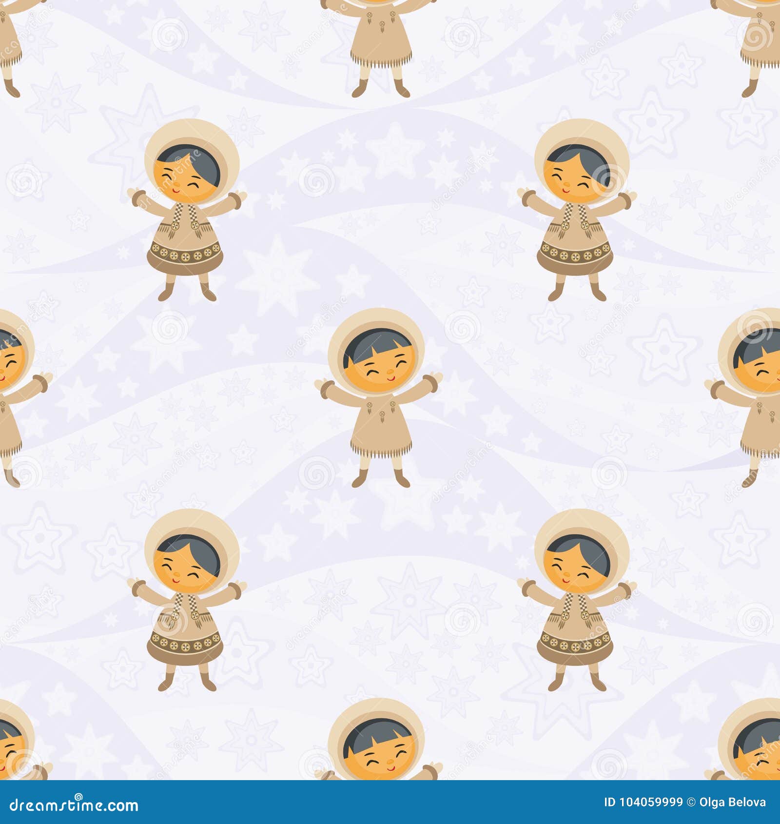 Eskimo People Seamless Pattern Stock Vector - Illustration of eskimo ...