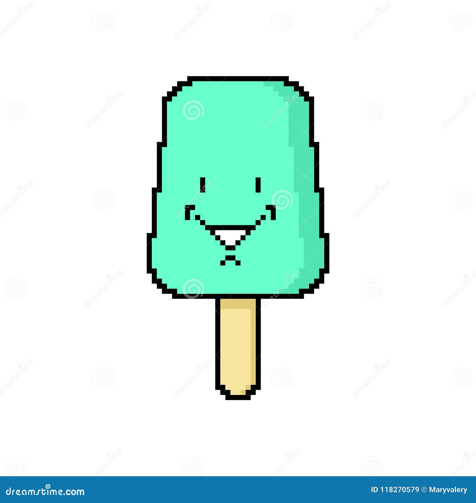 Eskimo Pixel Art. Ice Cream 8 Bit Stock Vector - Illustration of ...