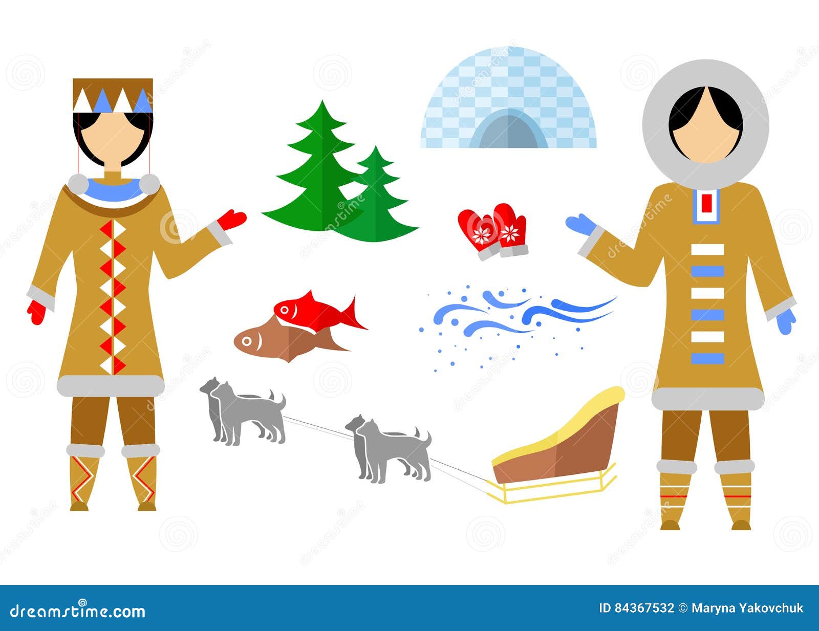 The Eskimo set stock vector. Illustration of northern - 84367532