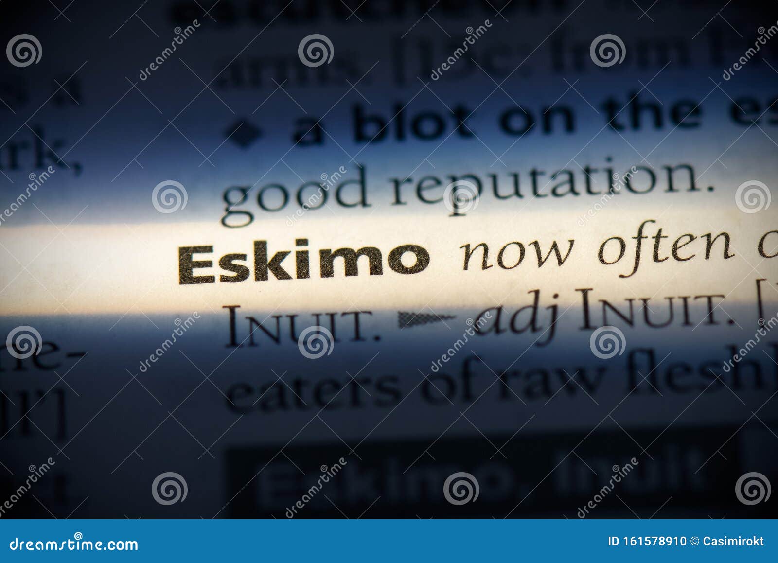 Eskimo stock photo. Image of definition, dictionary - 161578910
