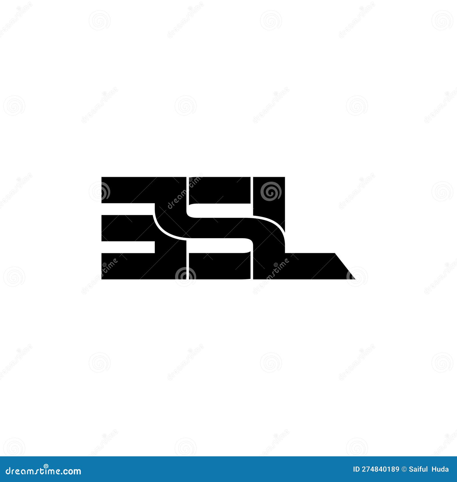 ESL Letter Monogram Logo Design Vector Stock Vector - Illustration of ...