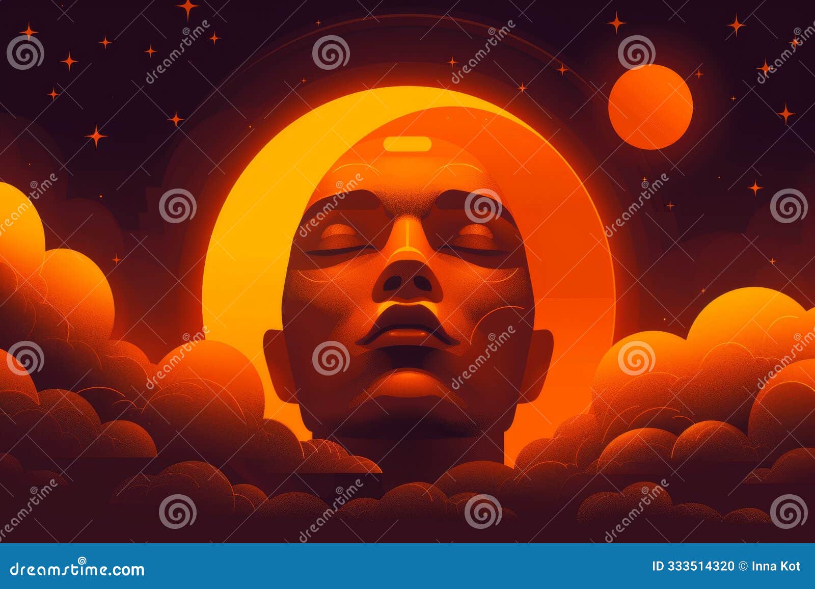 Esoteric Astrological Banner Featuring a Celestial Sun Face and Solar ...