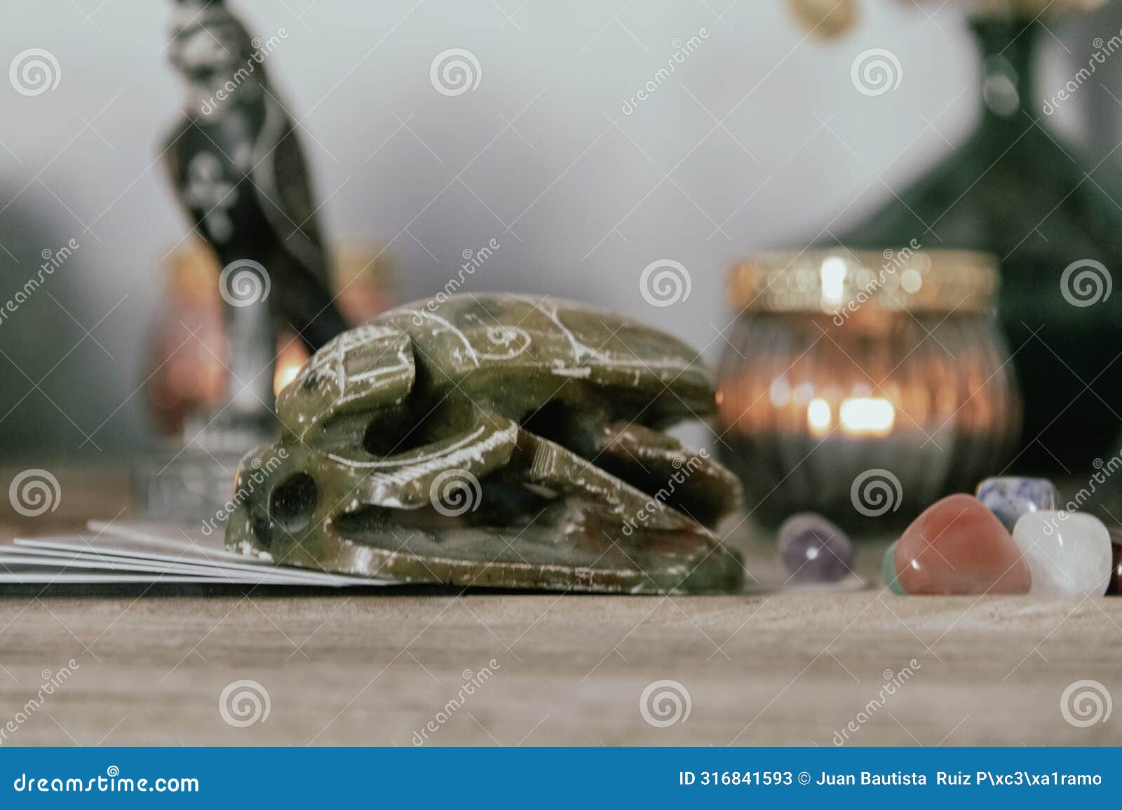 Esoteric Divination Setup with Tarot Cards and Crystal Ball. Stock ...