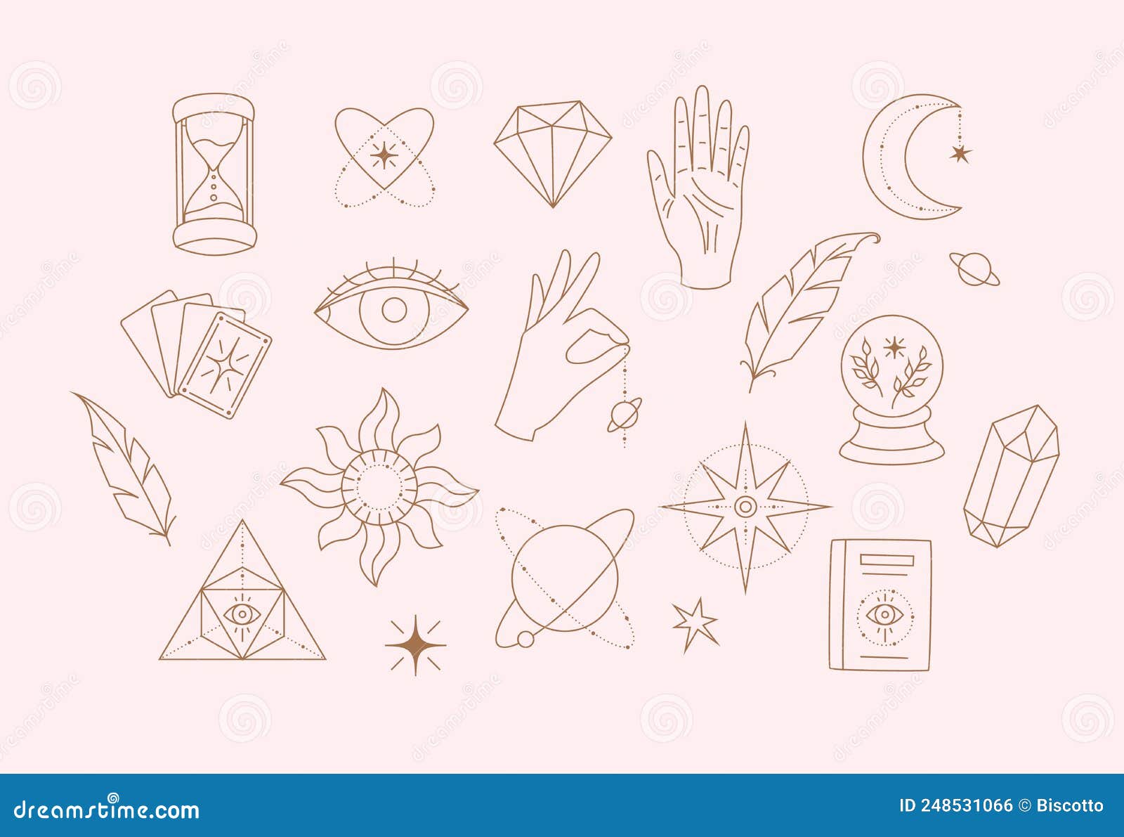 Esoteric Elements Collection. Magic Icons Minimalistic Symbols, Planets ...