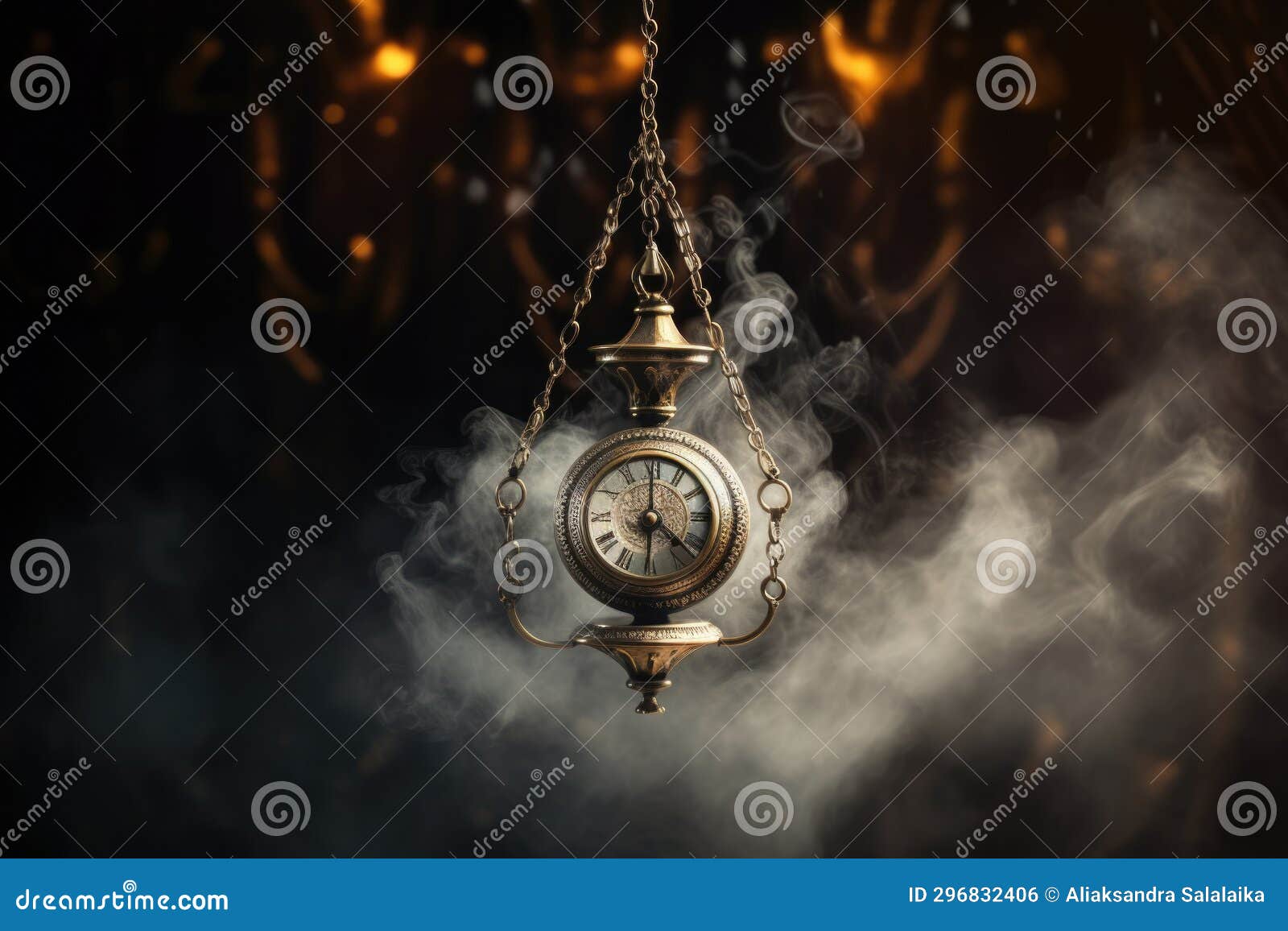 Esoteric and Hypnosis Concept, Pendulum Swinging into Magic Smoke Stock ...