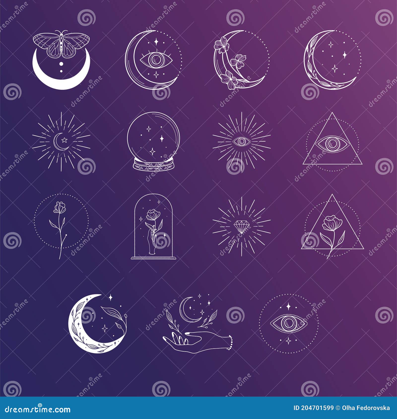 Esoteric Logo Designs and Templates Collection Stock Vector ...