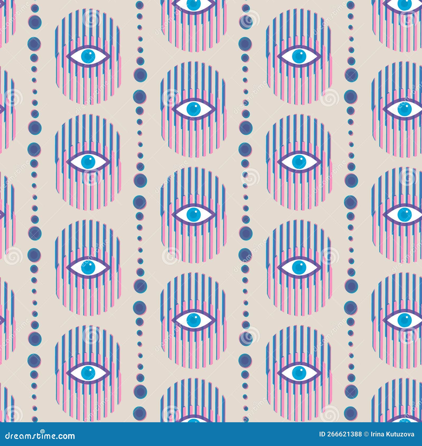 Esoteric Pattern with Risograph Effect. Seamless Vector Pattern ...