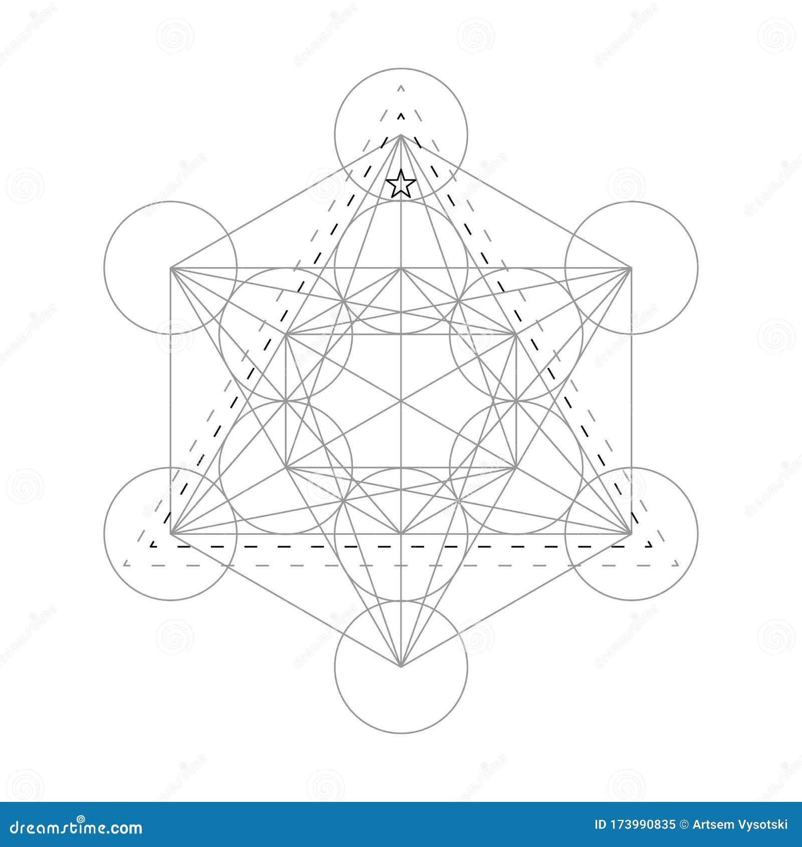 Esoteric Sacred Geometry Vector on White Background Stock Illustration ...