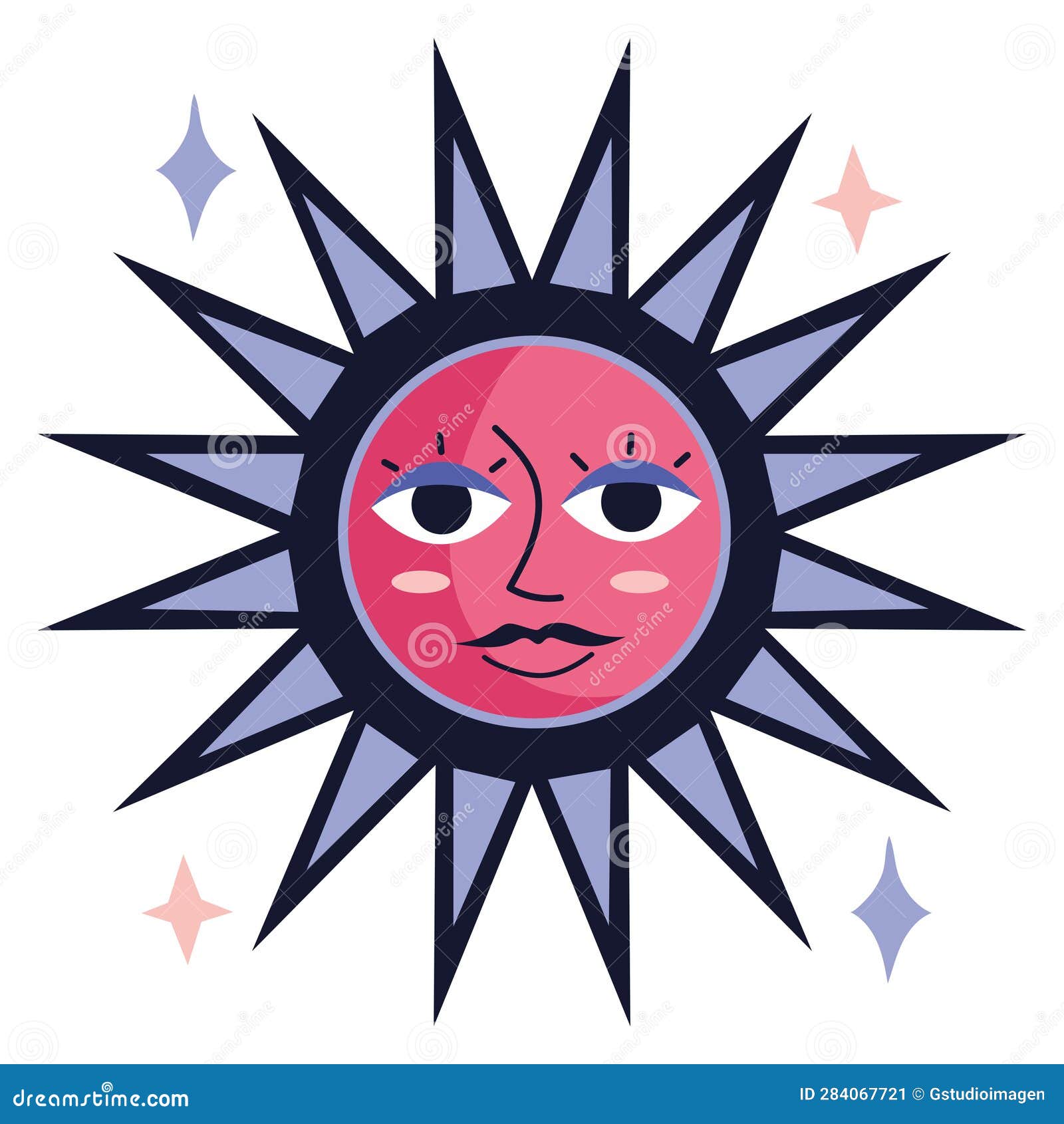 Esoteric sun symbol stock vector. Illustration of minimalist - 284067721