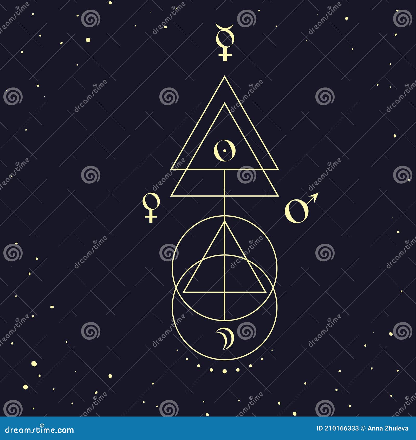 Esoteric Vector Sun, Moon. Astrology and Tarot Stock Illustration ...