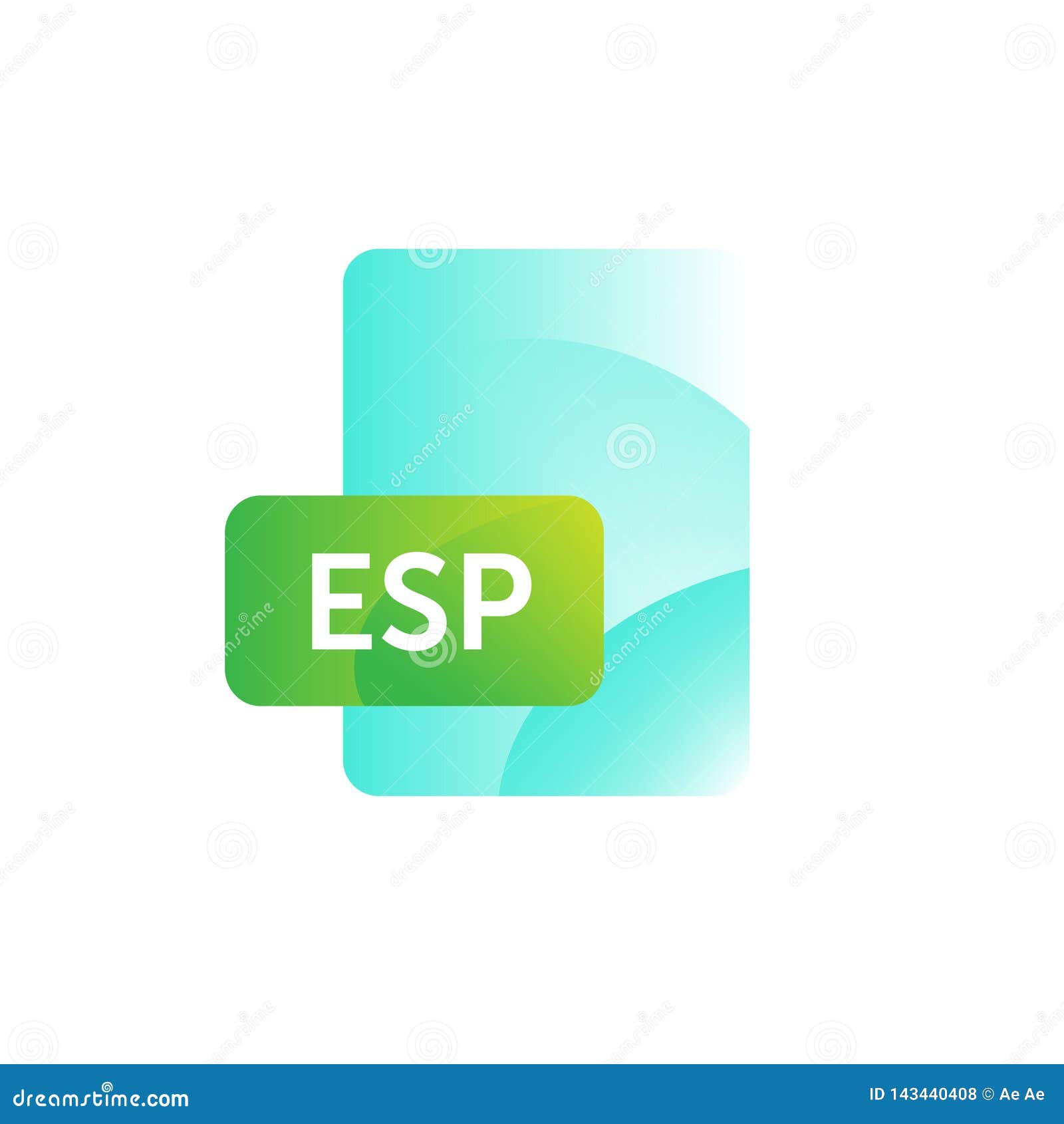 ESP Format Icon. Vector. Gradient Flat Style. Bright, Fashionable ...