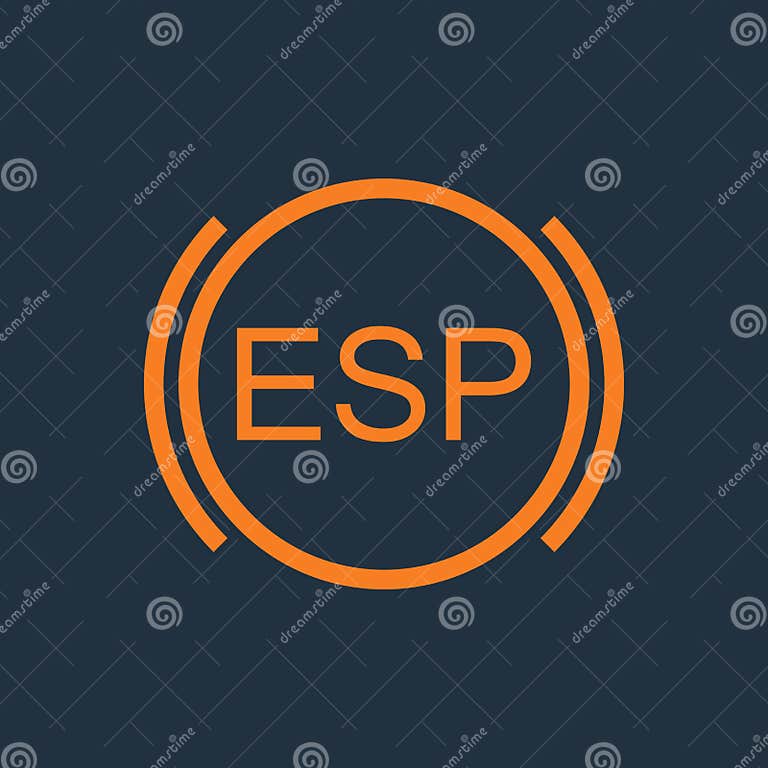 ESP sign icon stock vector. Illustration of light, automobile - 84992989