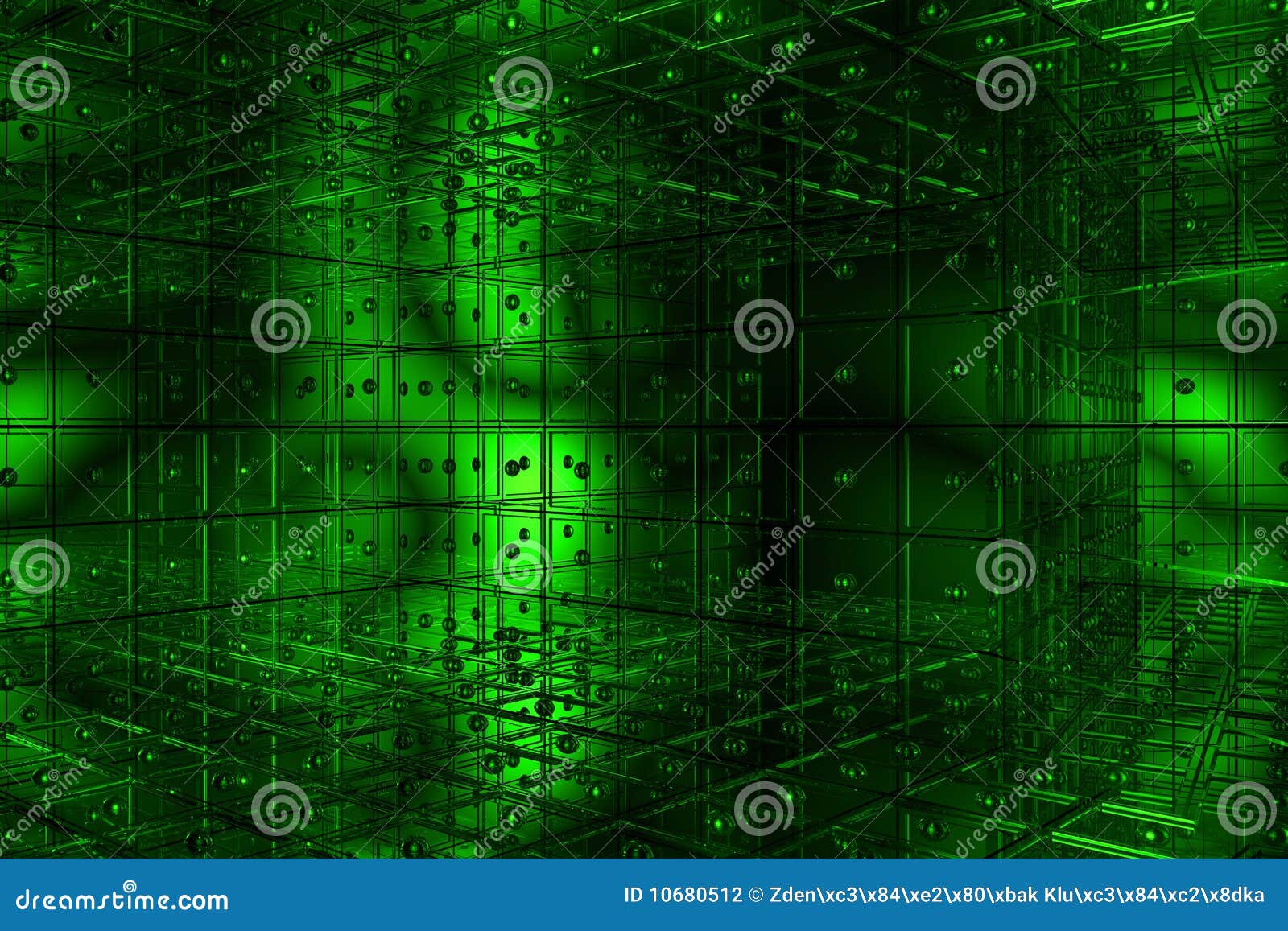 Espacio cúbico verde stock de ilustración. Ilustración de verde - 10680512