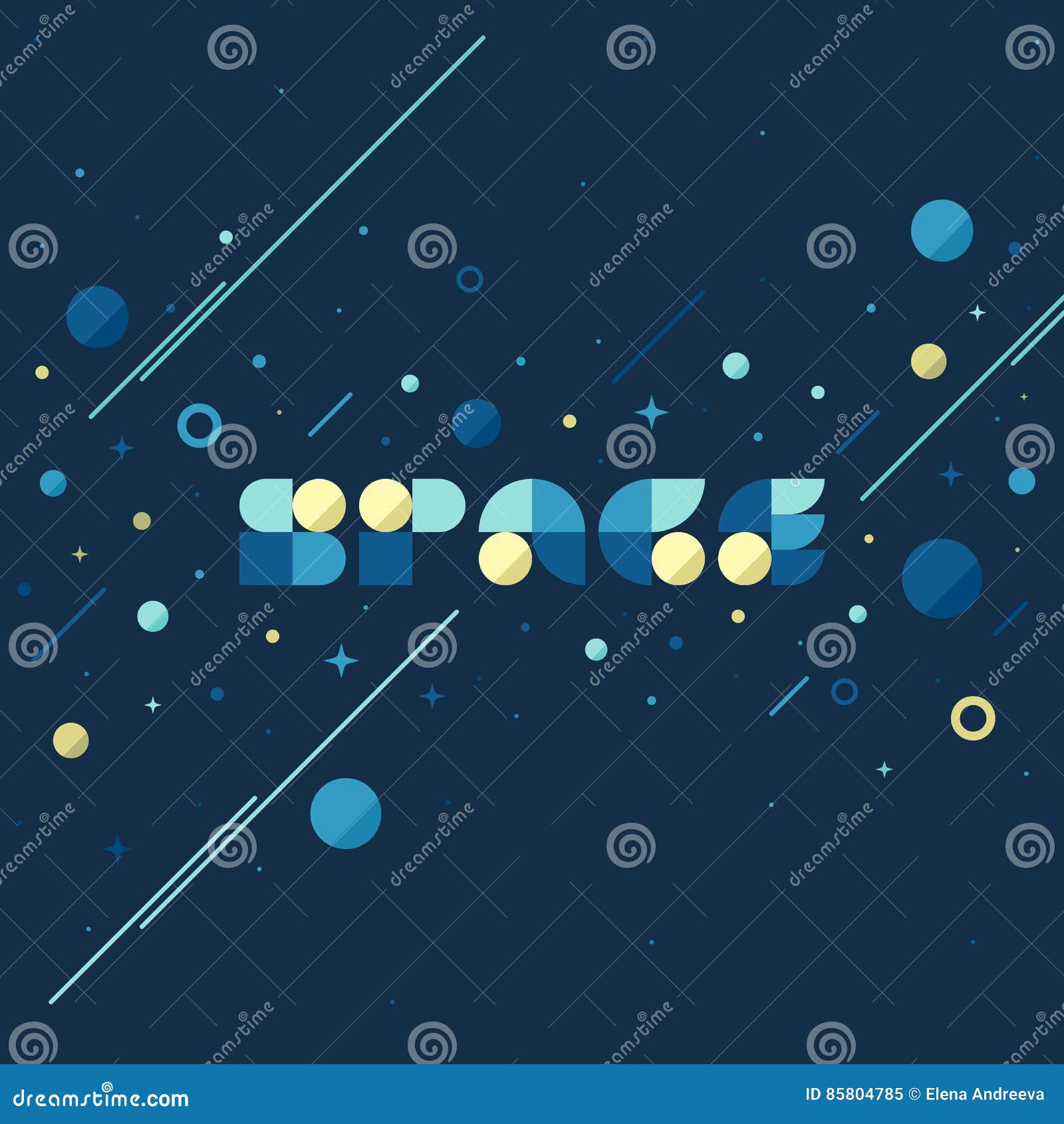 Espacio - Concepto Plano Del Vector De Galaxia En Universo Enorme ...