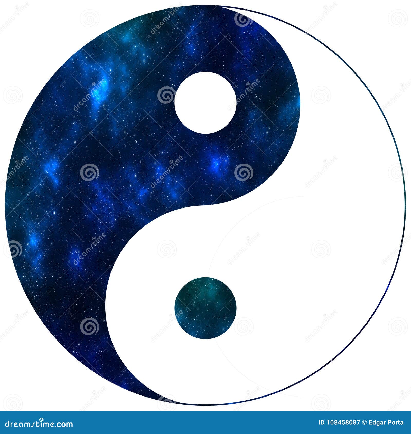 Espacio Del Azul Del Símbolo De Ying Yang Stock de ilustración ...