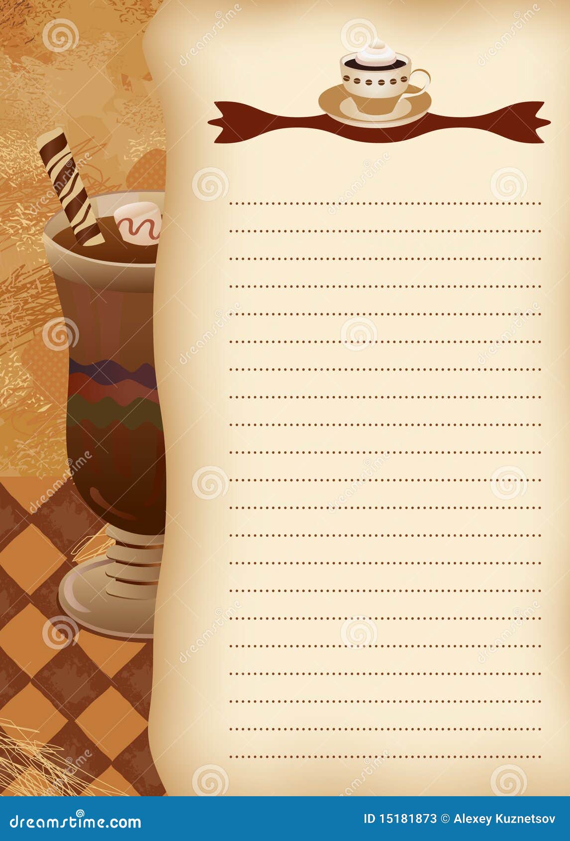 Espacio En Blanco Vacío Del Menú Ilustración del Vector - Ilustración ...