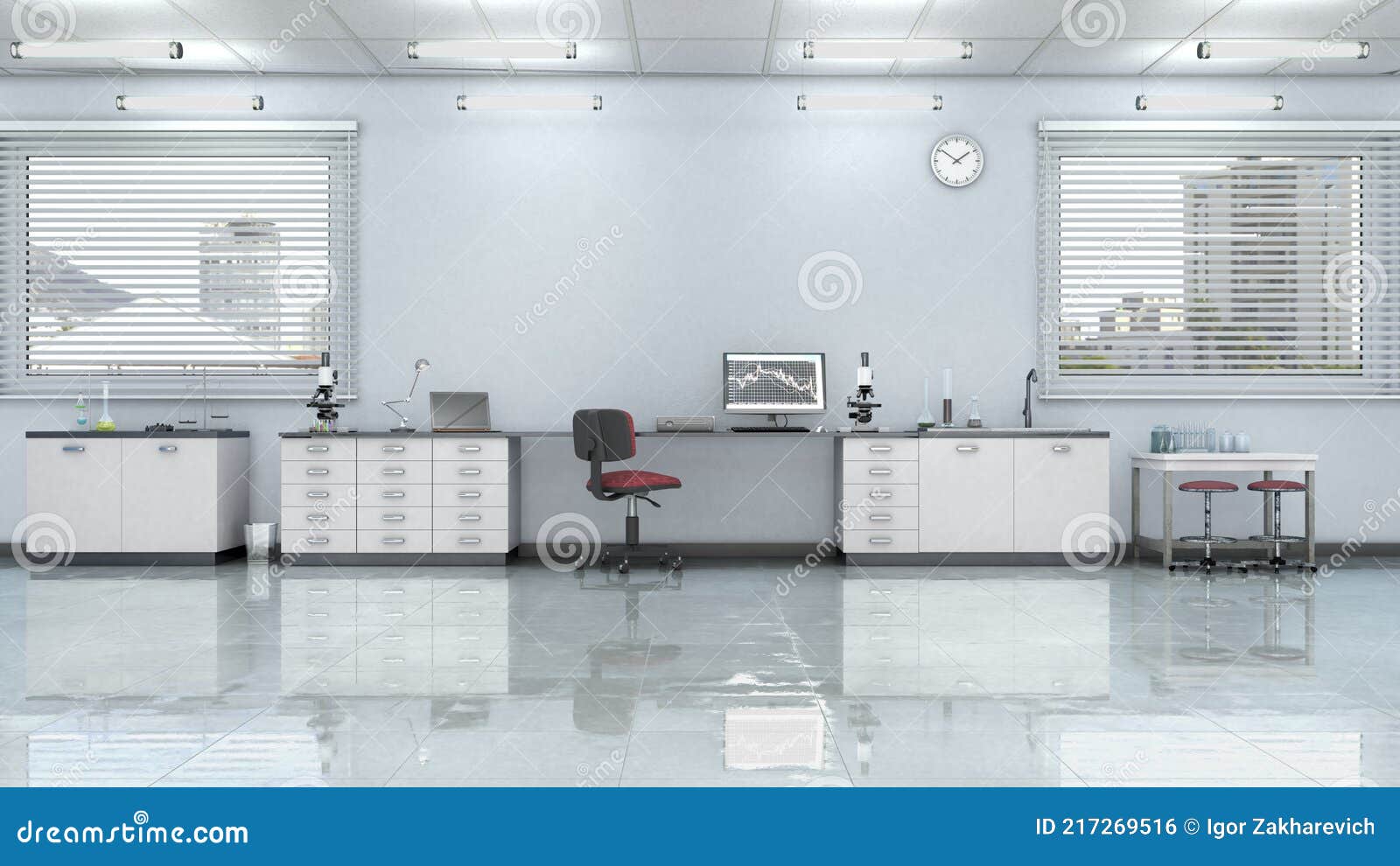 Espacioso Interior De Laboratorio Stock de ilustración - Ilustración de ...