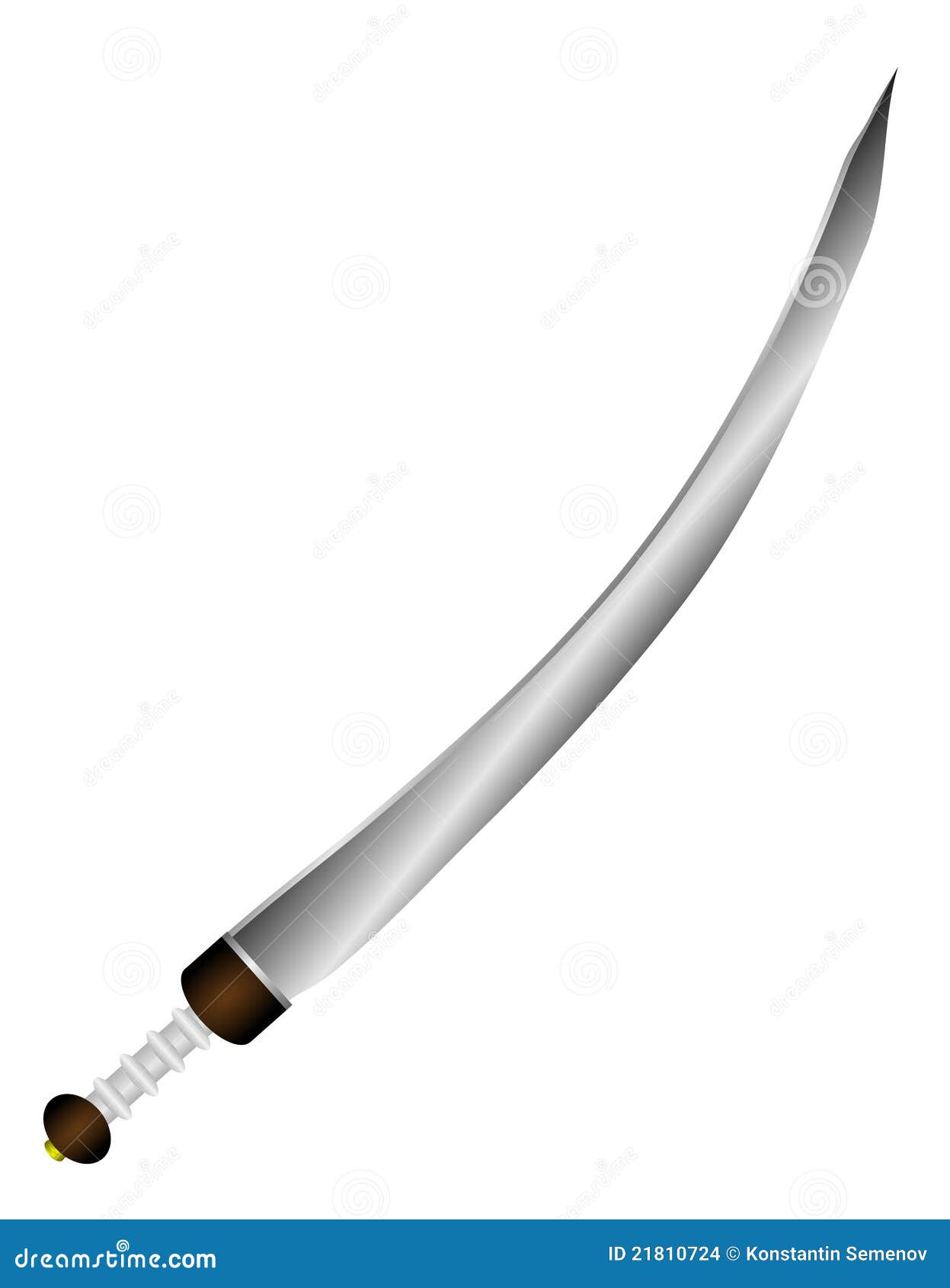 Espada árabe De La Curva En Blanco Stock de ilustración - Ilustración ...