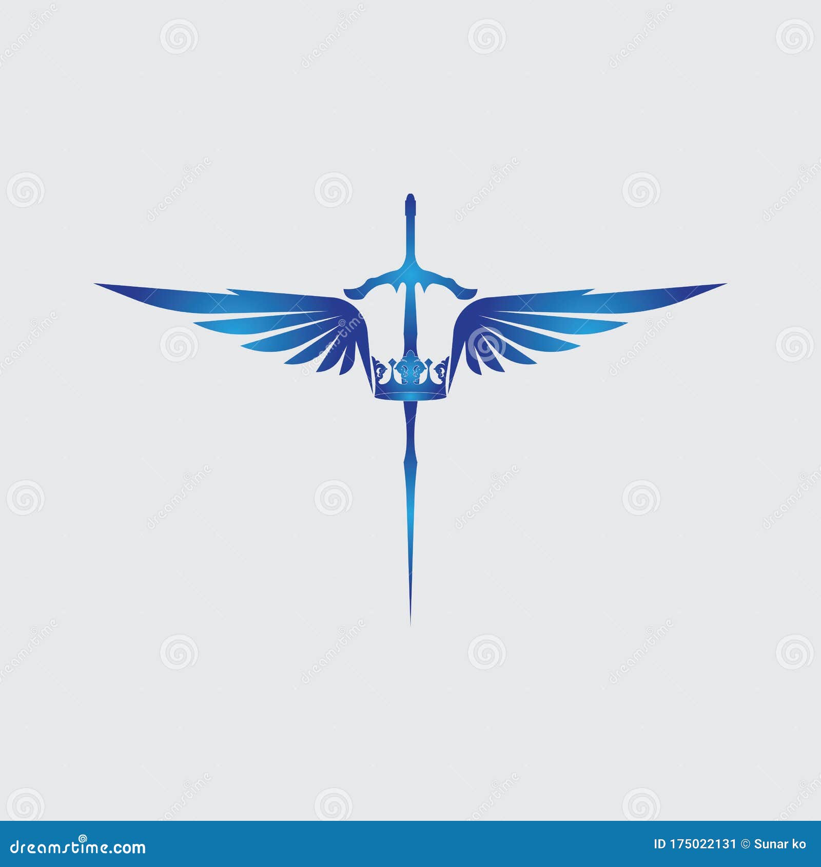 Espada Con Alas E Imagen De Vector Rey Ilustración del Vector ...