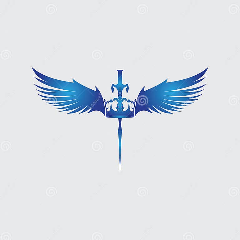 Espada Con Alas E Imagen De Vector Rey Ilustración del Vector ...