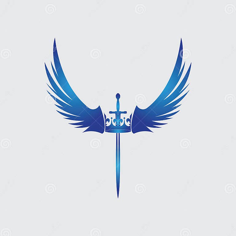Espada Con Alas E Imagen De Vector Rey Ilustración del Vector ...