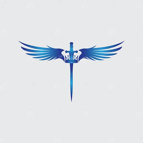 Espada Con Alas E Imagen De Vector Rey Ilustración del Vector ...