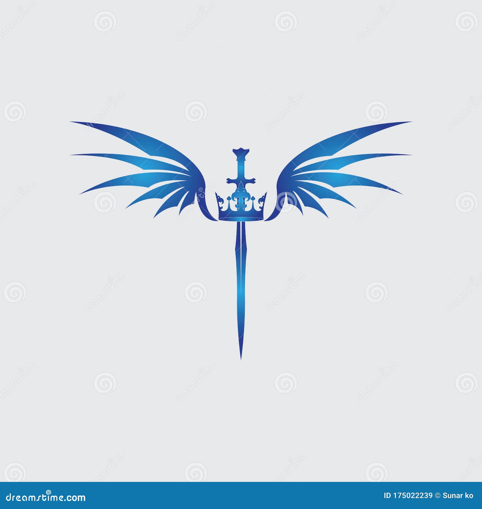 Espada Con Alas E Imagen De Vector Rey Ilustración del Vector ...