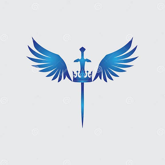 Espada Con Alas E Imagen De Vector Rey Ilustración del Vector ...