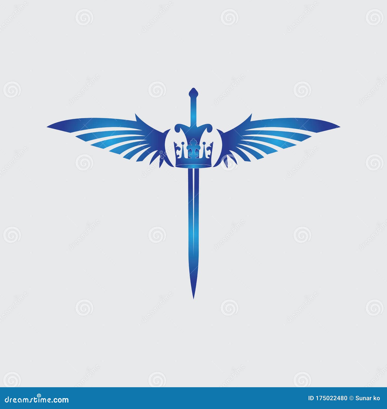 Espada Con Alas E Imagen De Vector Rey Ilustración del Vector ...