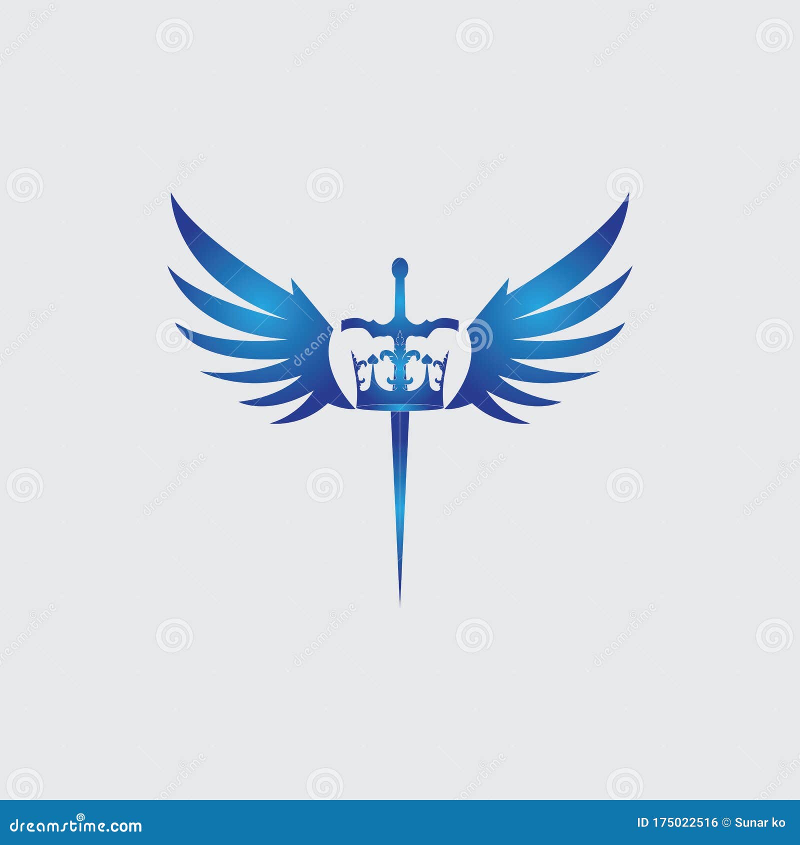Espada Con Alas E Imagen De Vector Rey Stock de ilustración ...