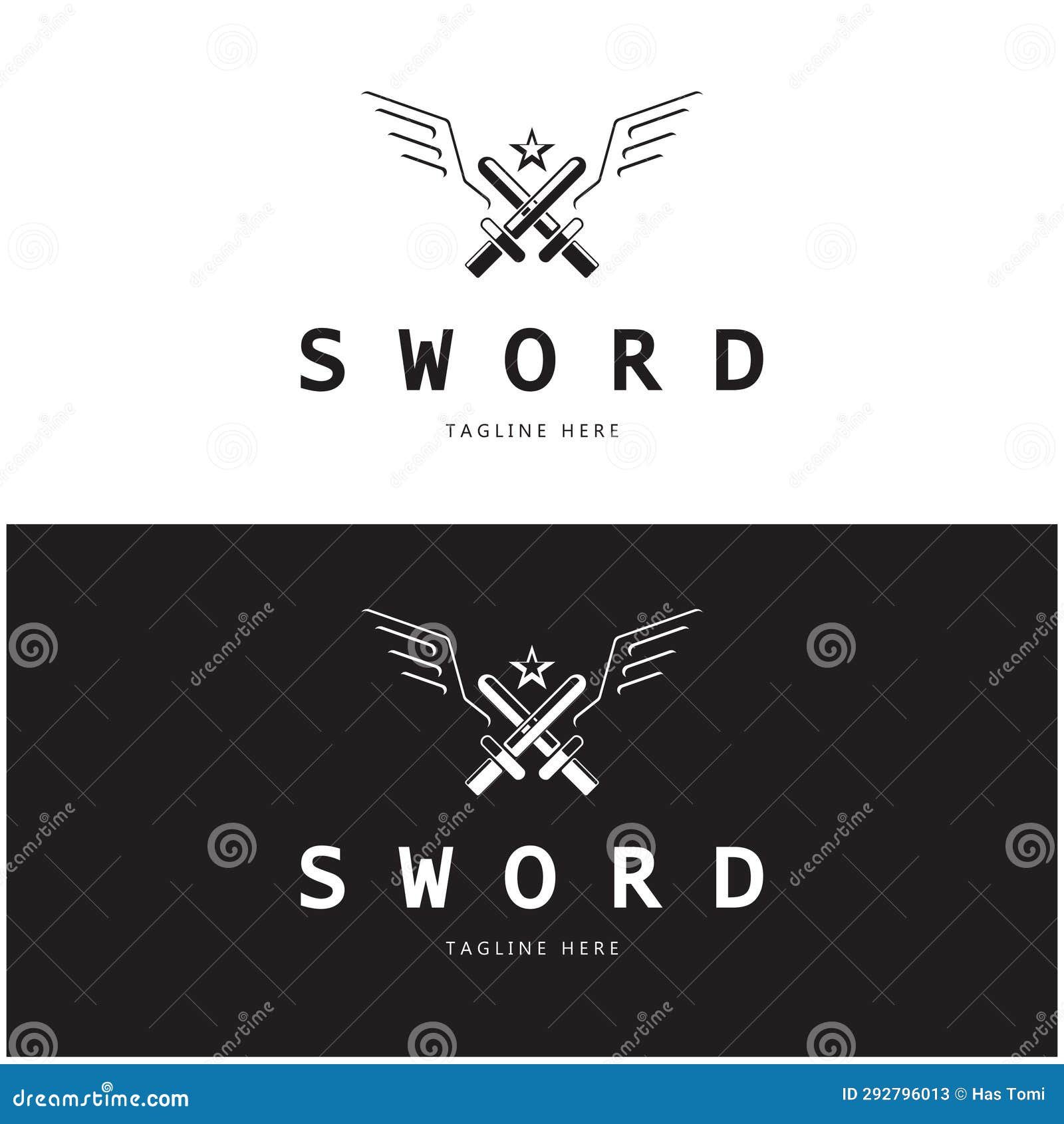 Espada Con Alas E Imagen De Vector Rey Ilustración del Vector ...