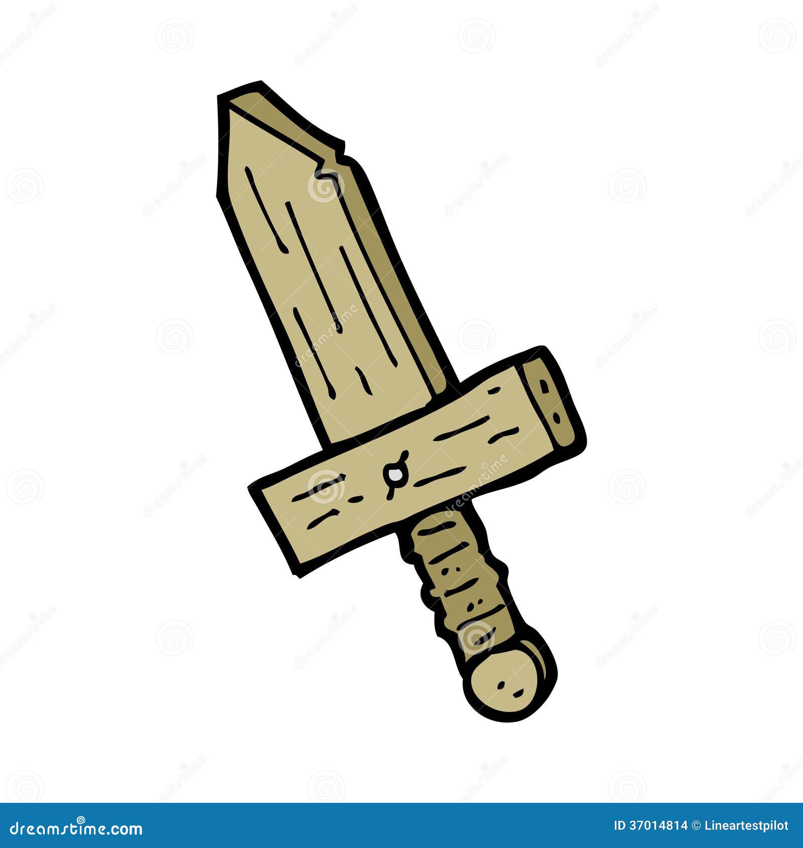 Espada De Madeira Dos Desenhos Animados Ilustração do Vetor ...