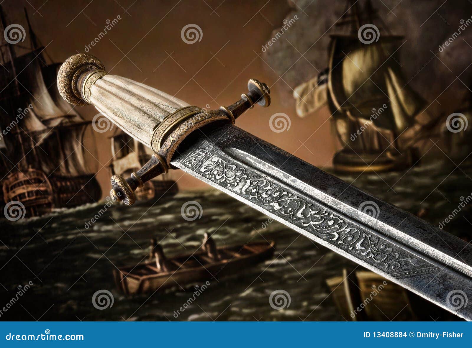 Espada Del Siglo XIX Del Slavic Foto de archivo - Imagen de hilar ...