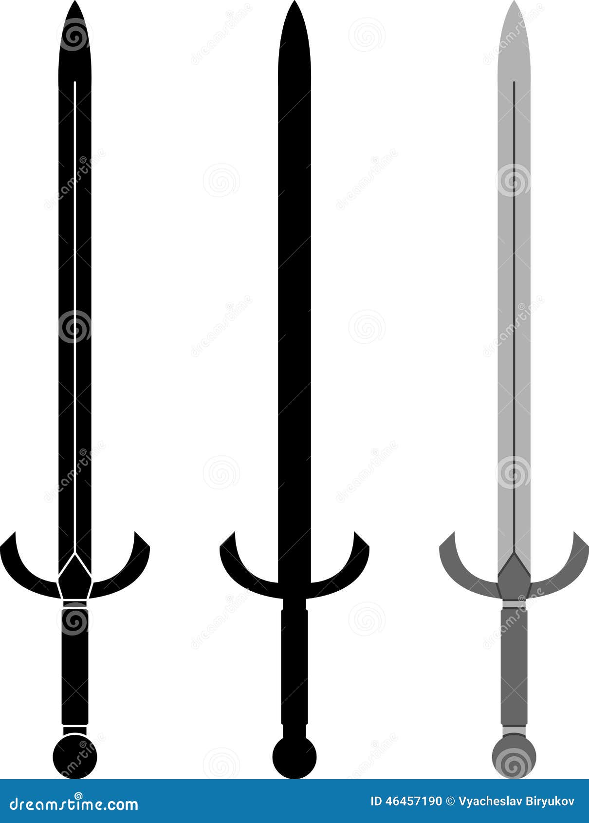 Espada medieval ilustração do vetor. Ilustração de lâmina - 46457190