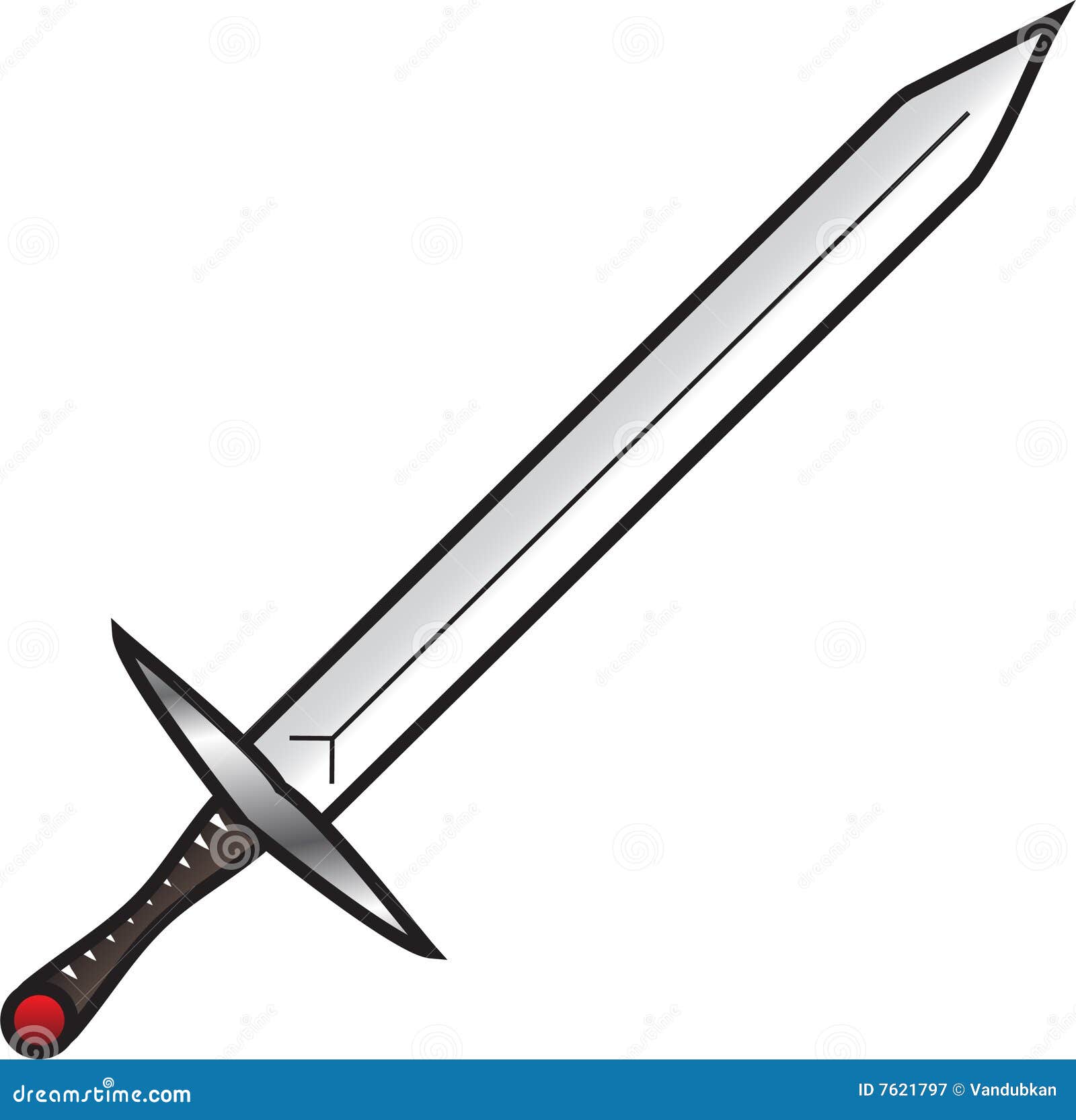 Espada medieval ilustración del vector. Ilustración de daga - 7621797