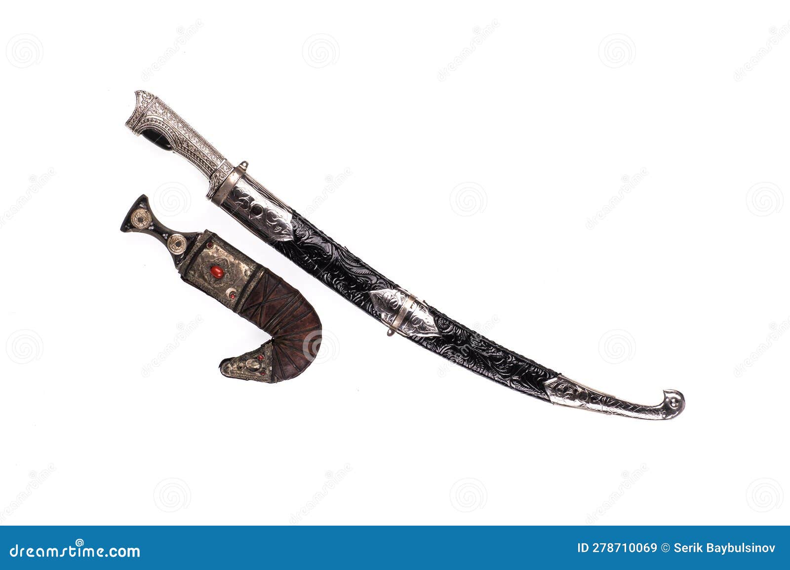 Espada Otomana Turca Aislada En Blanco Imagen de archivo - Imagen de ...