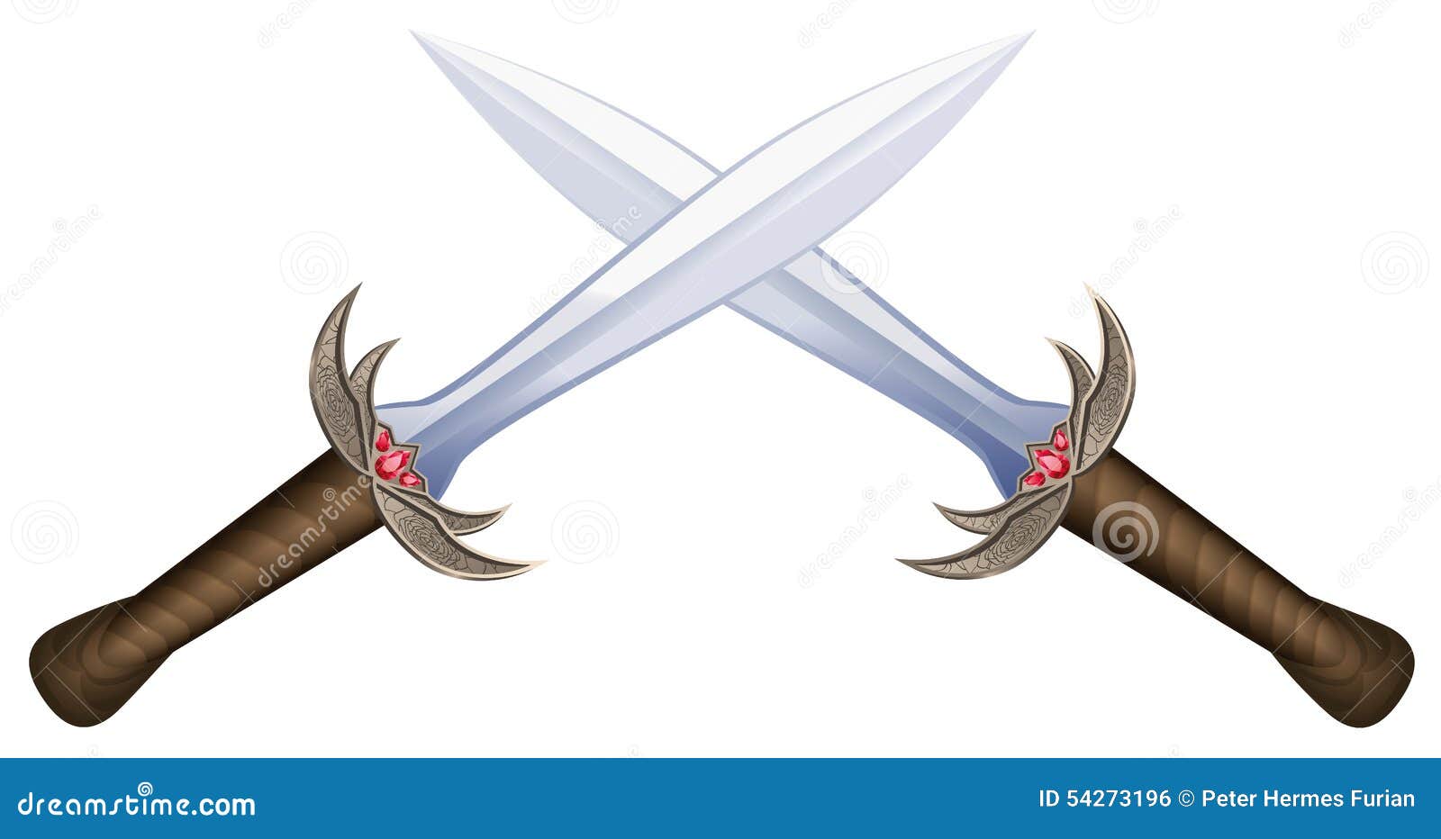 Espadas cruzadas ilustración del vector. Ilustración de medieval - 54273196