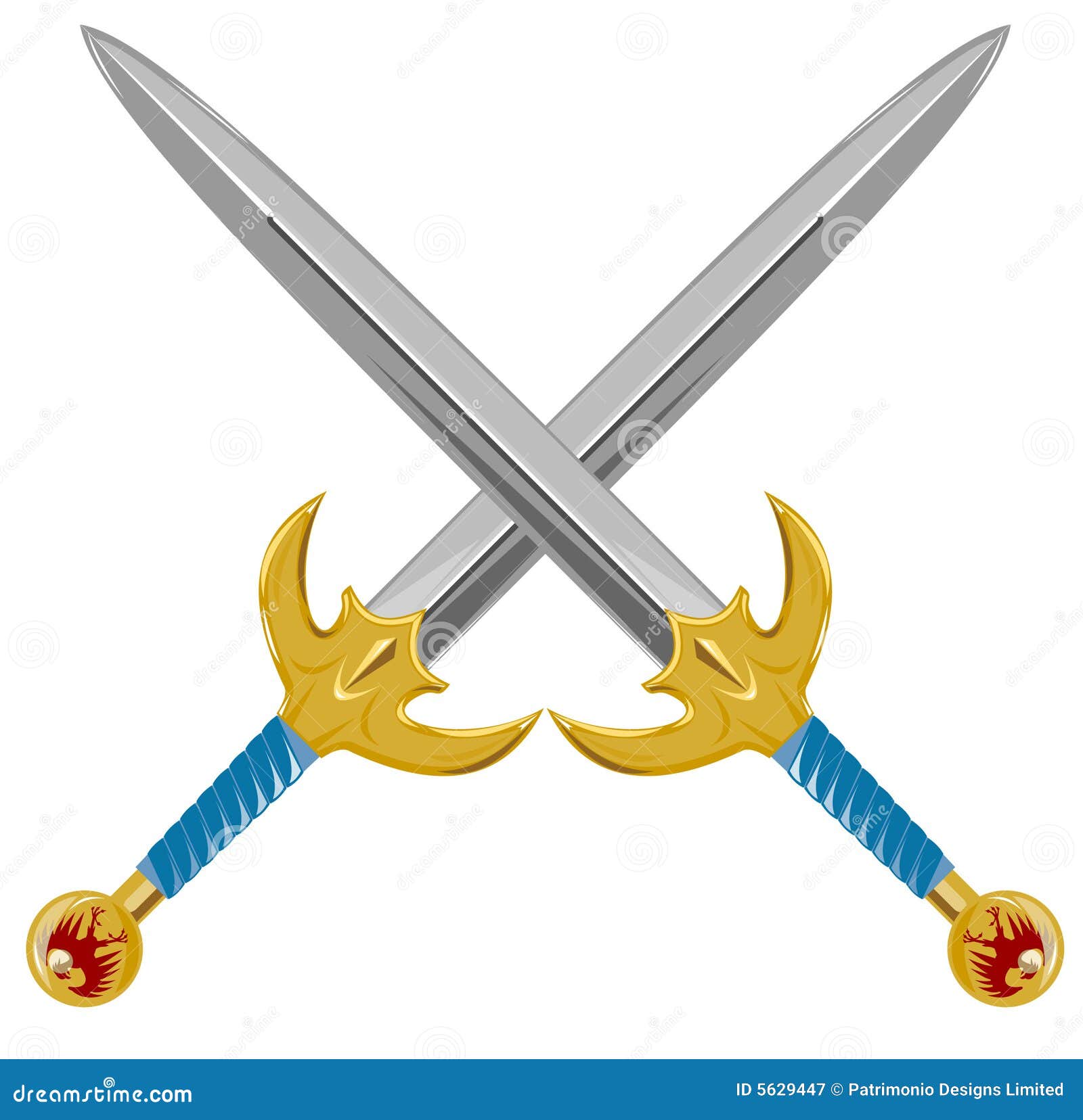 Espadas cruzadas ilustração stock. Ilustração de fundo - 5629447