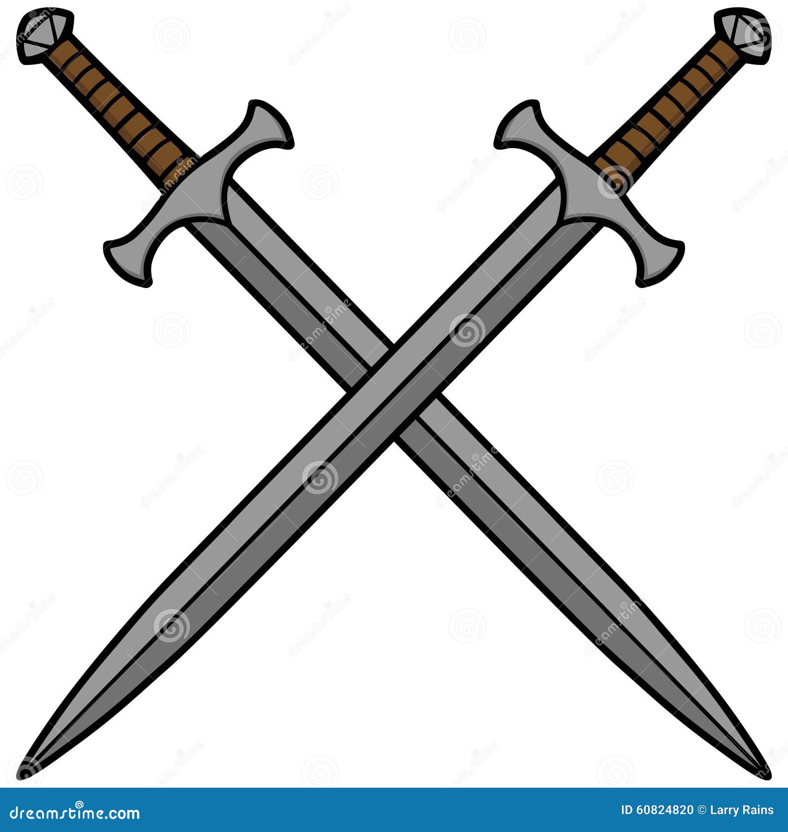 Vector De Espada Cruzada Escudo De Oro Y Dos Espadas Cruzadas