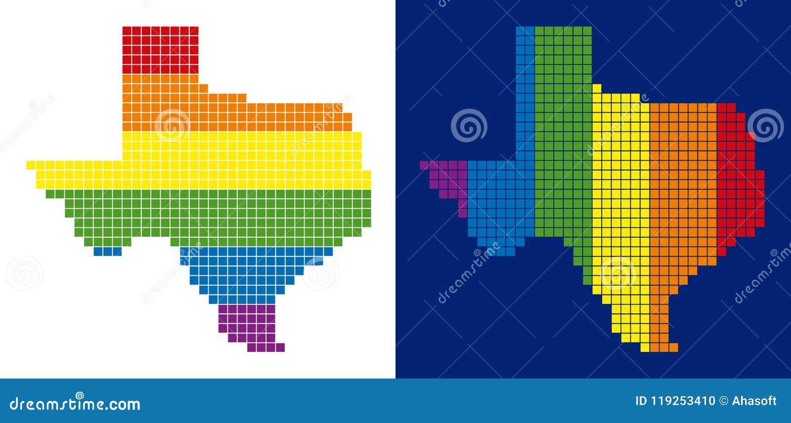 Espectro Texas Map Punteado Pixel Ilustración del Vector - Ilustración ...