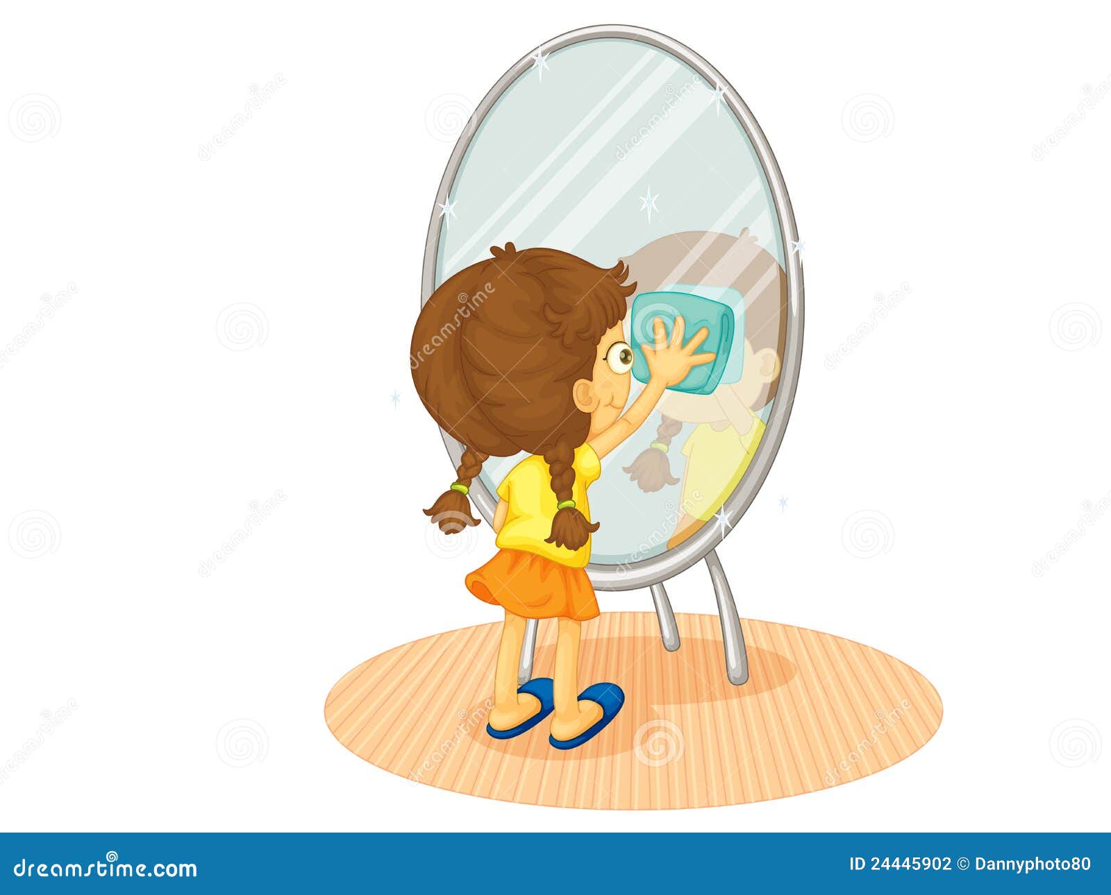 Espejo de la limpieza ilustración del vector. Ilustración de persona ...