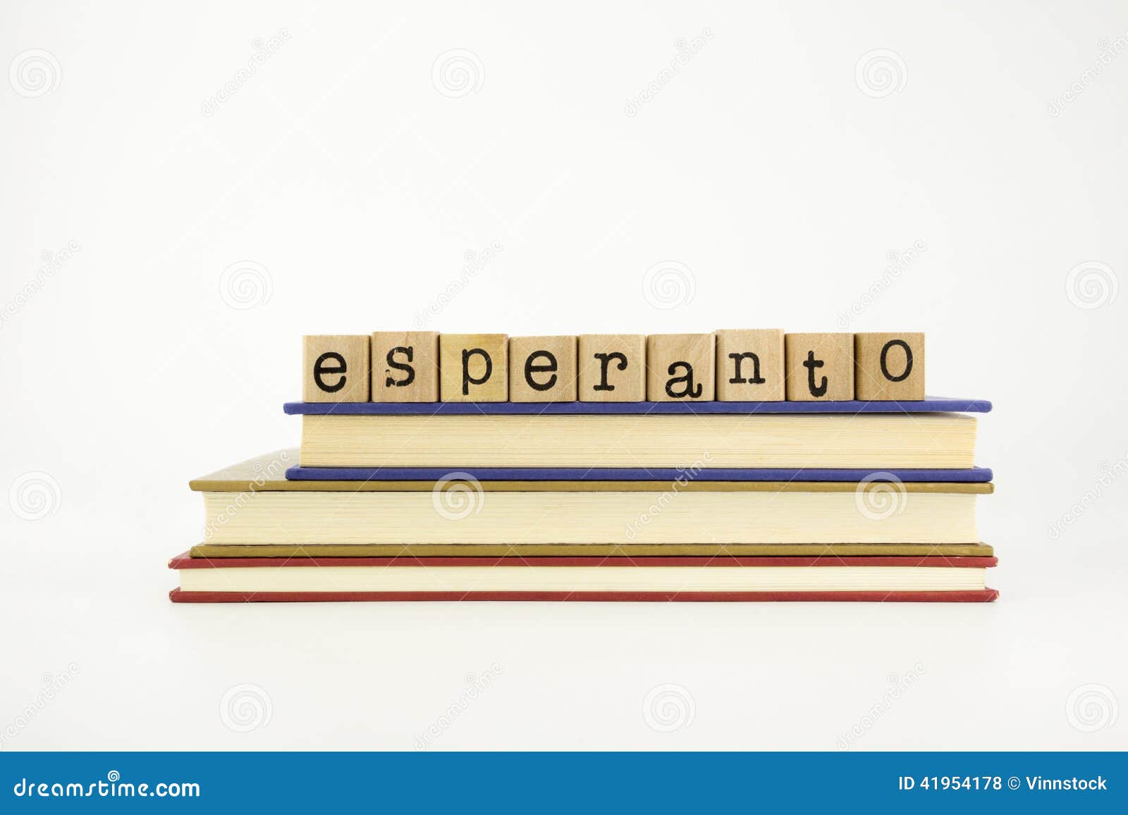 Esperanto Language Word on Wood Stamps and Books Stock Photo - Image of ...