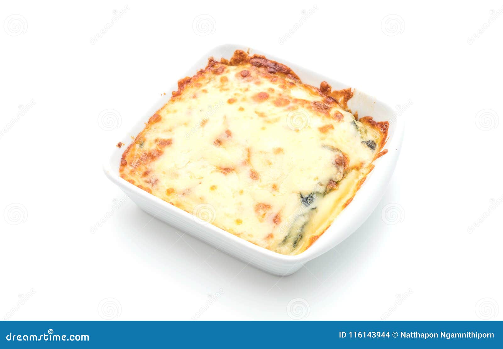 Espinaca Cocida Al Horno Con Queso Foto de archivo - Imagen de dorado ...