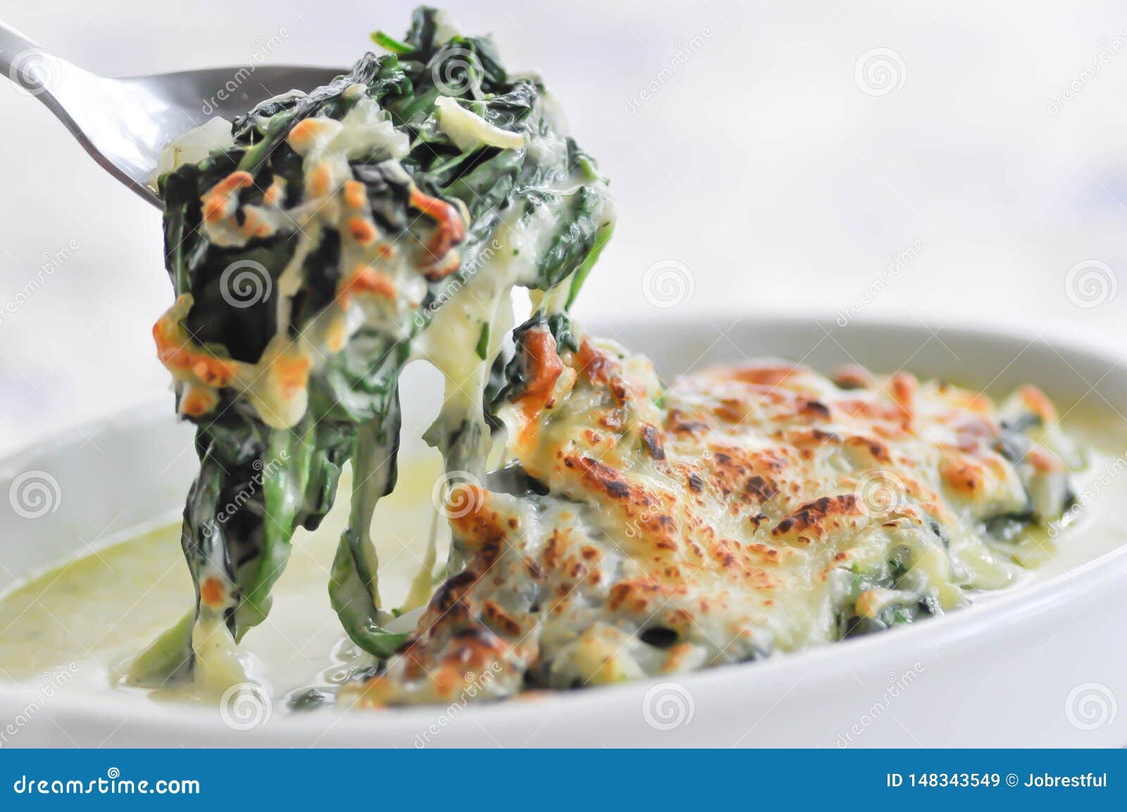 Espinaca Cocida O Espinaca Cocida Con Queso Imagen de archivo - Imagen ...