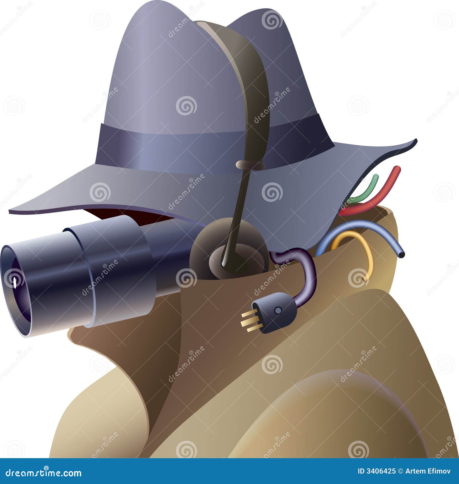 Espion illustration de vecteur. Illustration du noir, foncé - 3406425