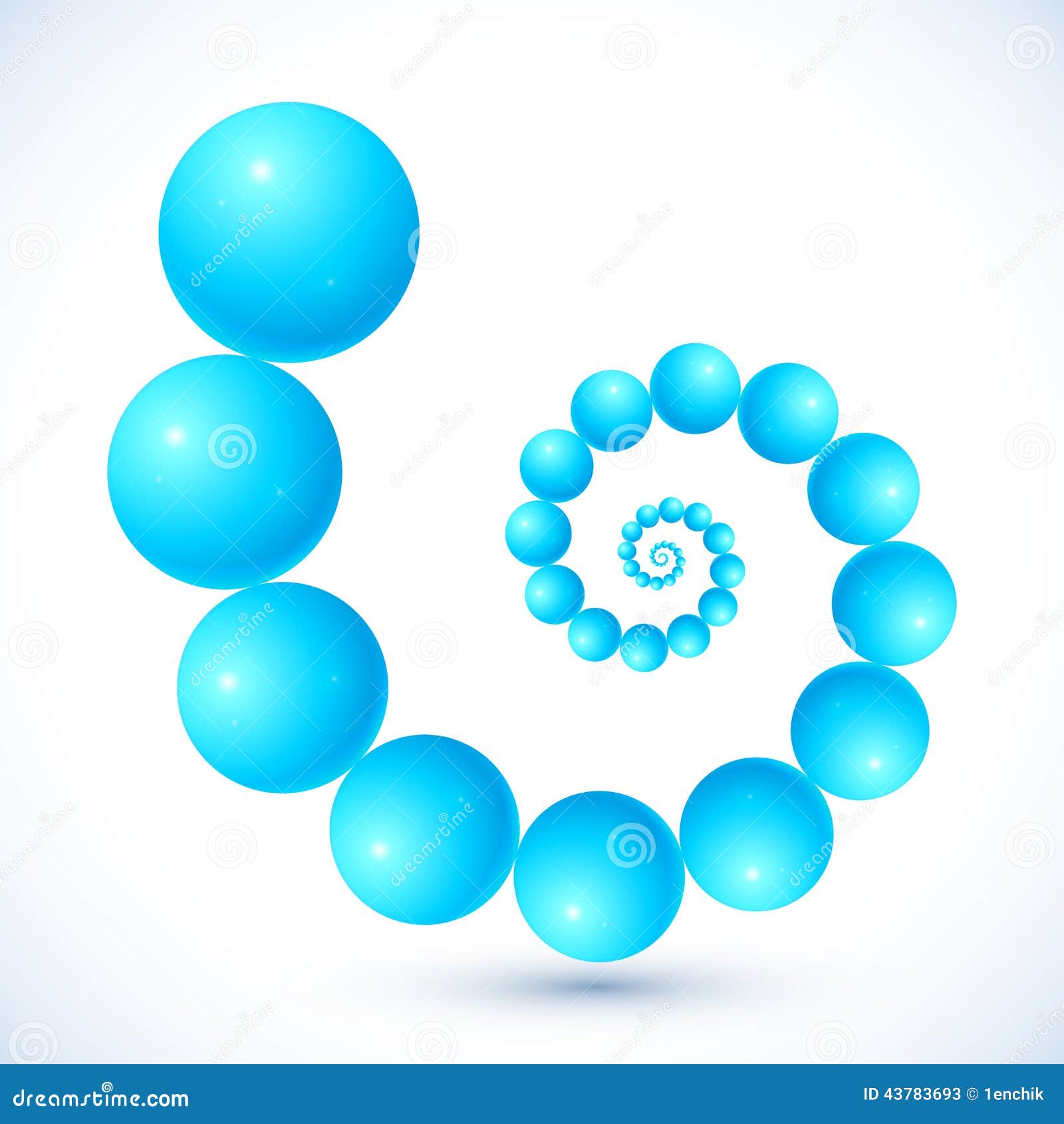Espiral Abstracto Azul Del Vector De Las Bolas Ilustración del Vector ...