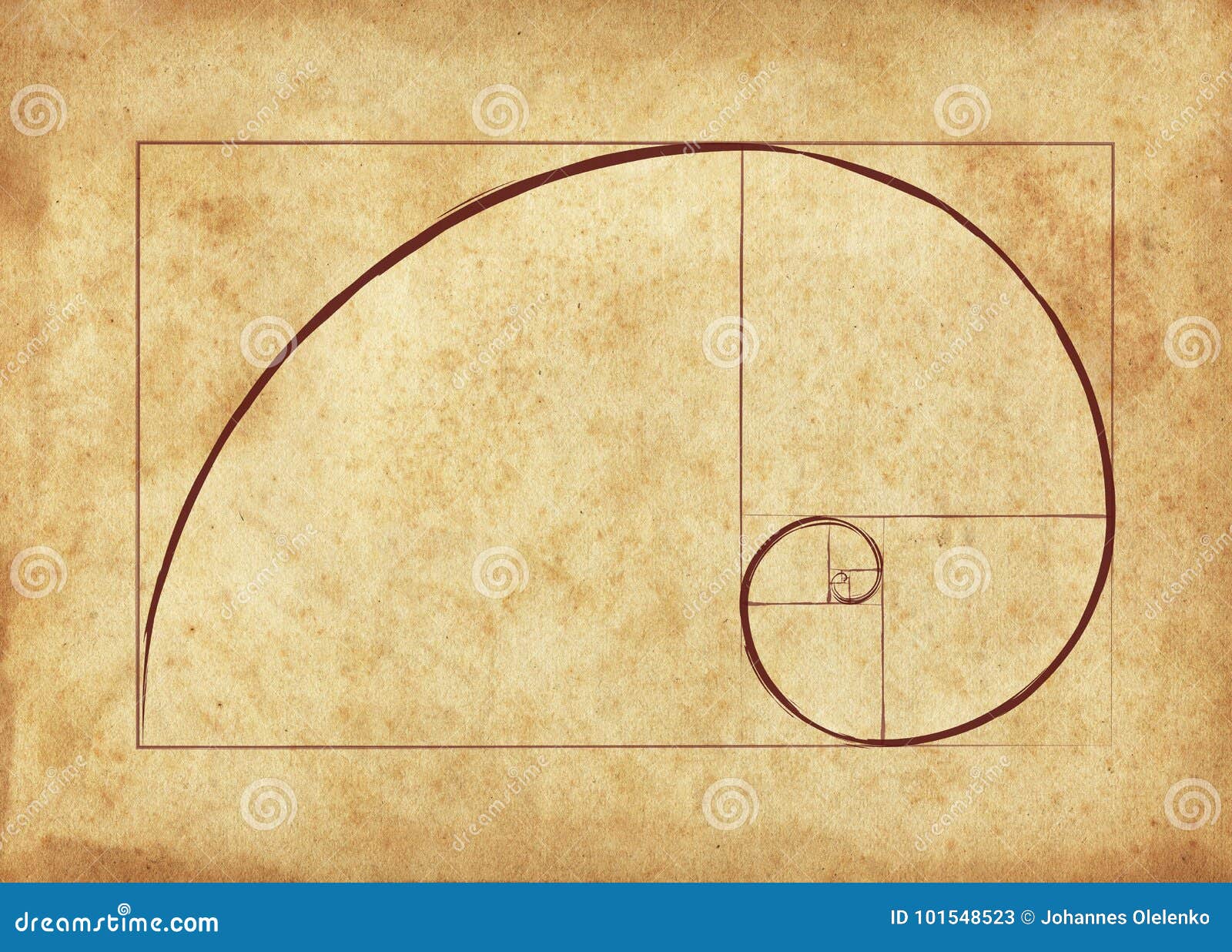 A Espiral Dourada De Fibonacci Ilustração Stock - Ilustração de ...