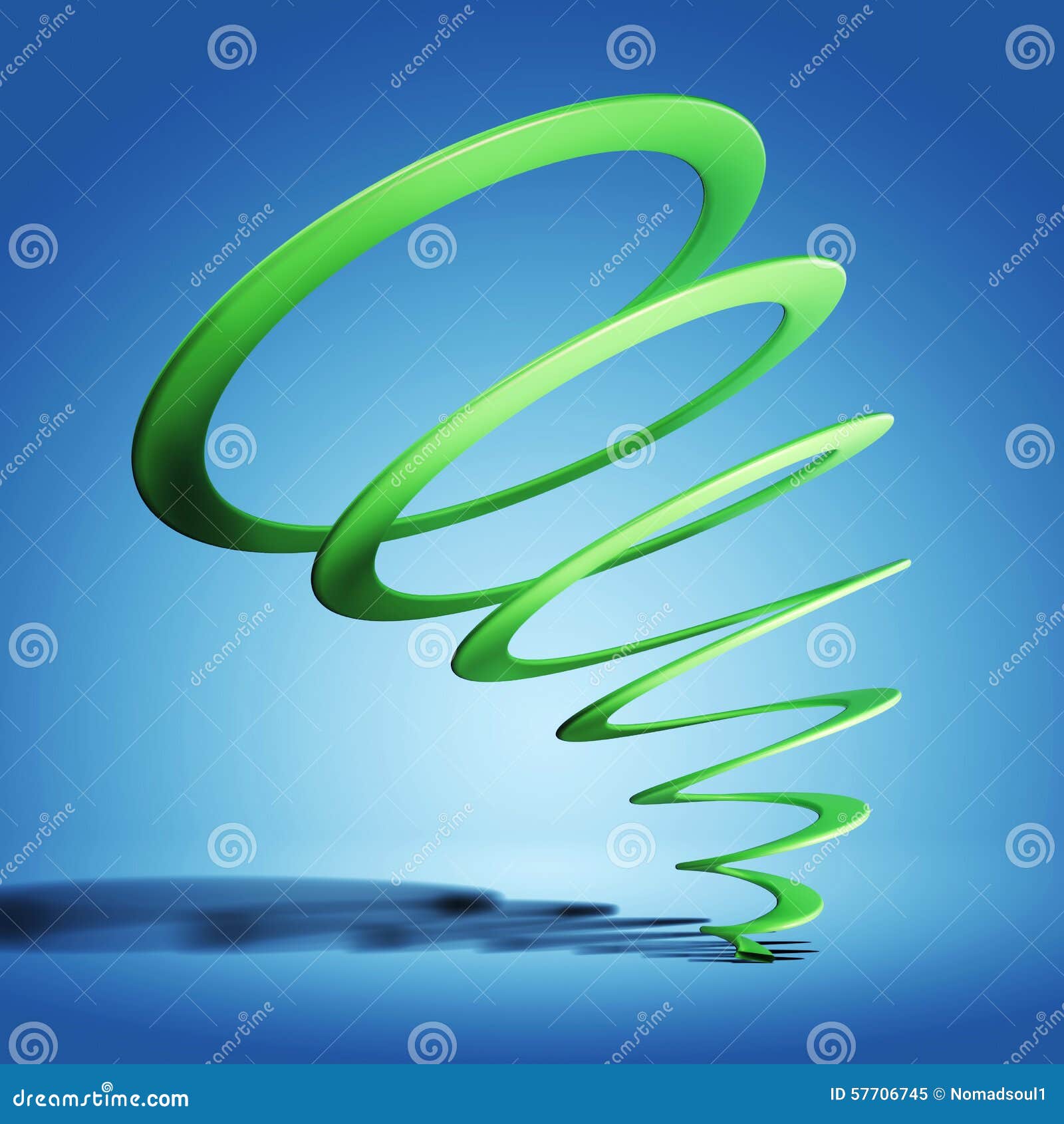 Espiral verde en azul stock de ilustración. Ilustración de geométrico ...